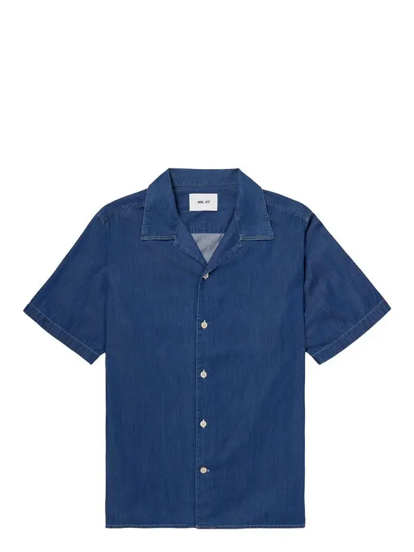 Nn07 Julio 5765 Cotton-chambray Shirt - Blue