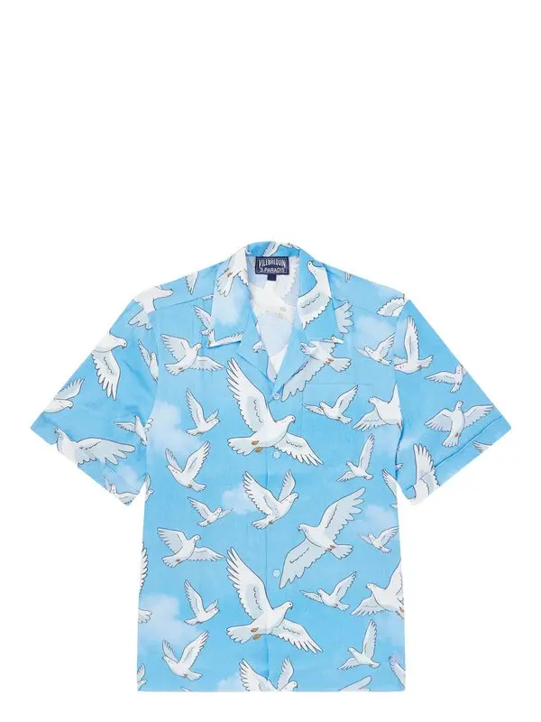 Vilebrequin 3.paradis Chelly Printed Camp-collar Linen Shirt - Blue