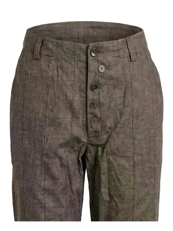ALEKSANDR MANAMÏS Paneled Buttoned Trousers - Brown