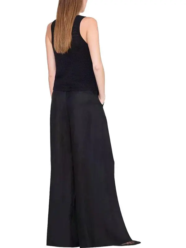 ANINE BING Arie Crochet-knit Tank Top - Black
