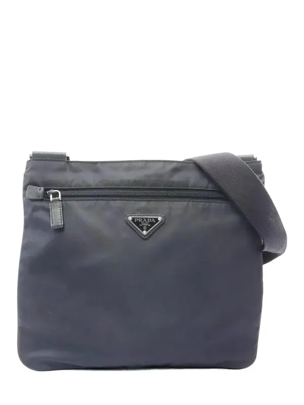 Prada Saffiano Leather Shoulder Bag - Blue