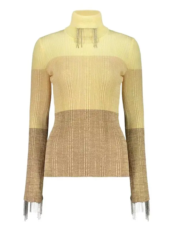 ELLERY Colour-block Fringe Detail Sweater - Yellow