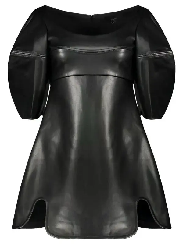 ELLERY Puff Sleeve Flared Mini Dress - Black
