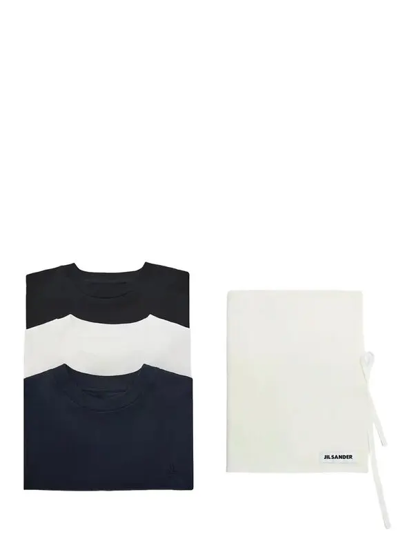 JIL SANDER Logo-embroidered T-shirts - Black