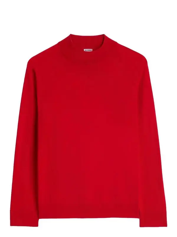 JIL SANDER Mock Neck Sweater - Red