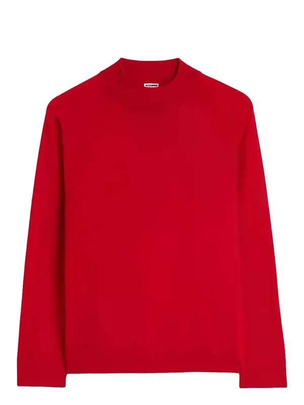 JIL SANDER Mock Neck Sweater - Red