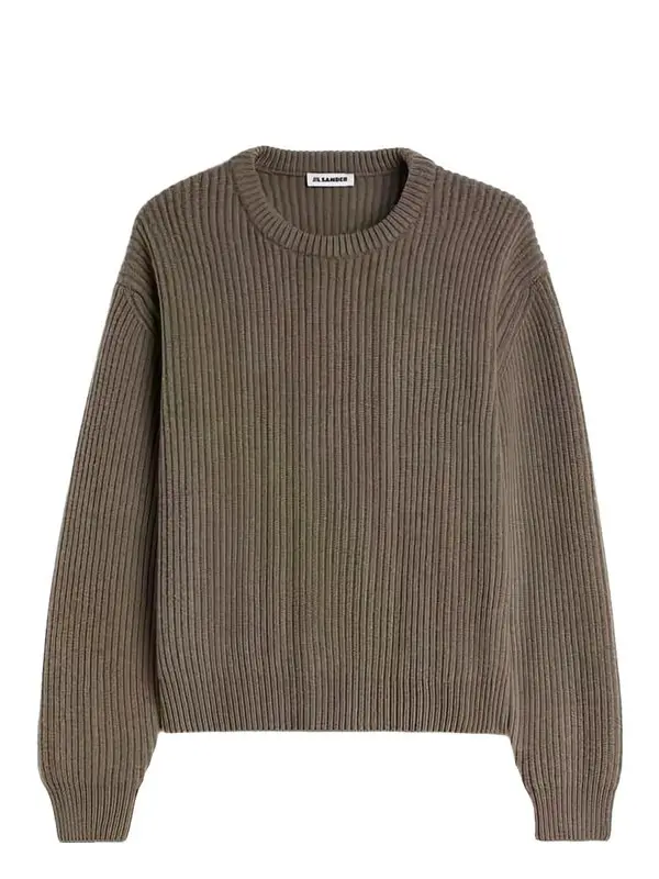 JIL SANDER Rib-knit Wool Sweater - Brown