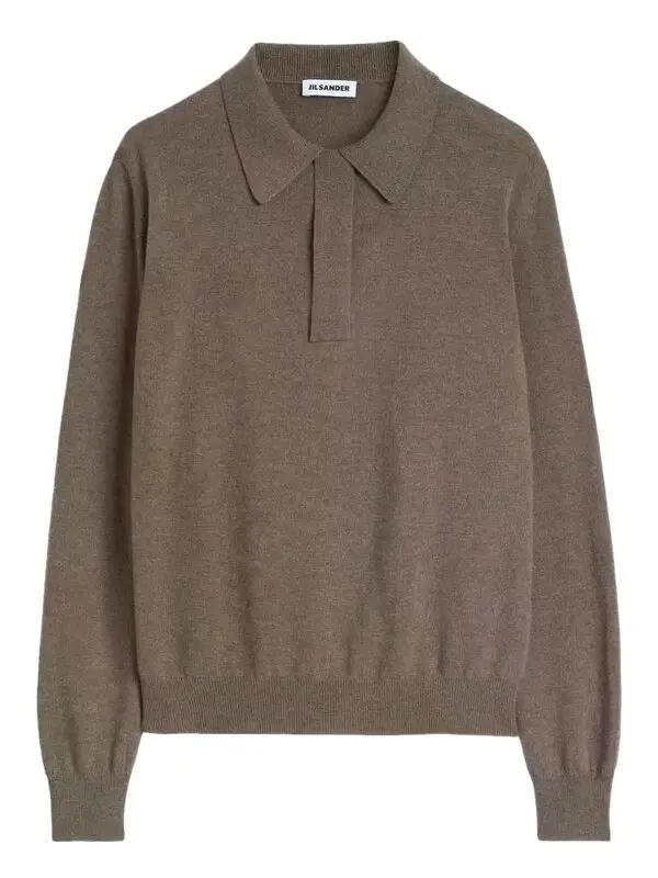 JIL SANDER Zip-fastening Wool Sweater - Brown