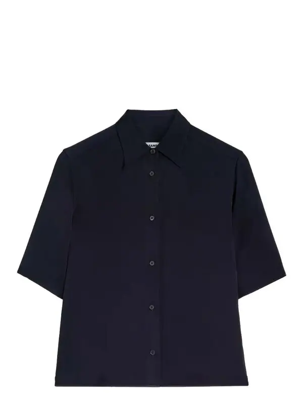 JIL SANDER Envers Satin Shirt - Blue