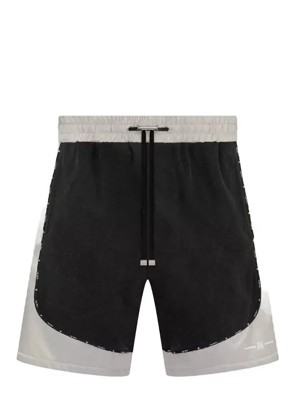 Amiri Satin-denim Colour-block Shorts - Black