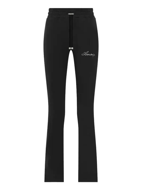 Amiri Pearl-embellished Flared Trousers - Black