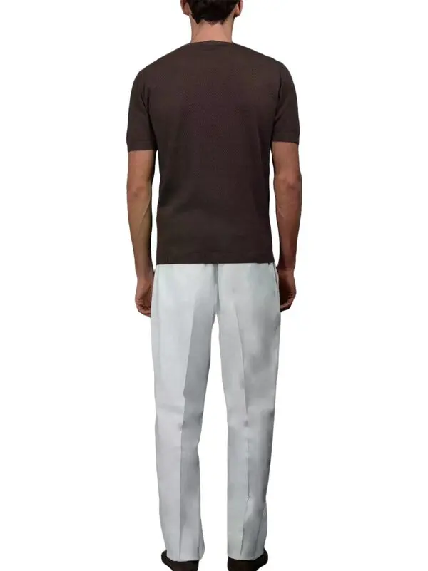 MOORER Jude Short-sleeve Sweater - Brown