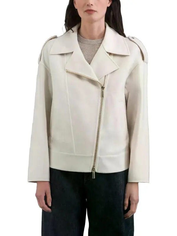 MOORER Viana Biker Jacket - Neutrals