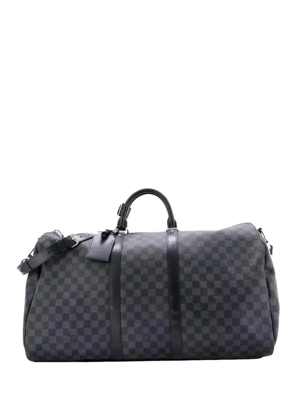 LOUIS VUITTON Keepall Bandouliere 55 Travel Bag - Black