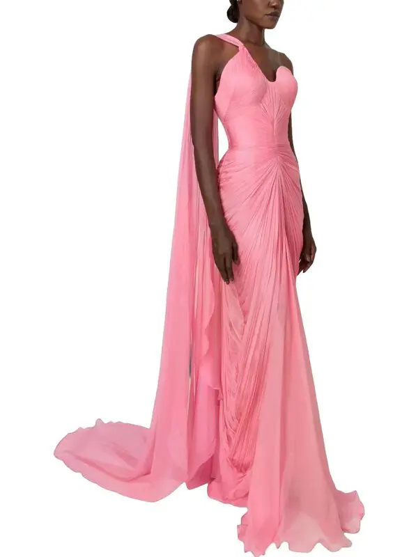 IRIS SERBAN Pleated Maxi Dress - Pink