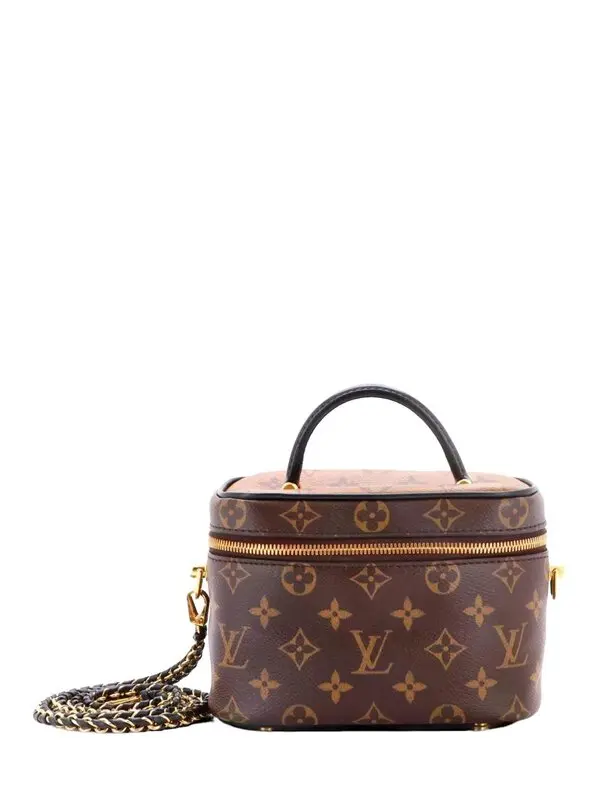 LOUIS VUITTON Reverse Monogram Canvas Pm Satchel - Brown