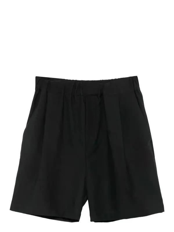 HOSIO Pleated Relaxed Fit Shorts - Black