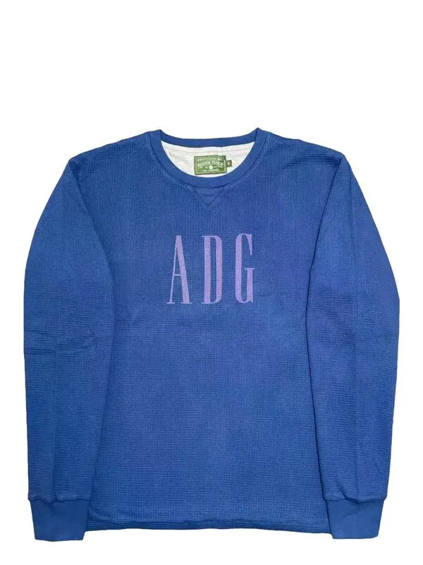DENIM TEARS Long Sleeve Waffle Knit Sweater - Blue