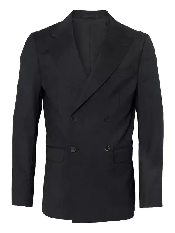 LOW BRAND Double-breasted Peak-lapel Blazer - Black