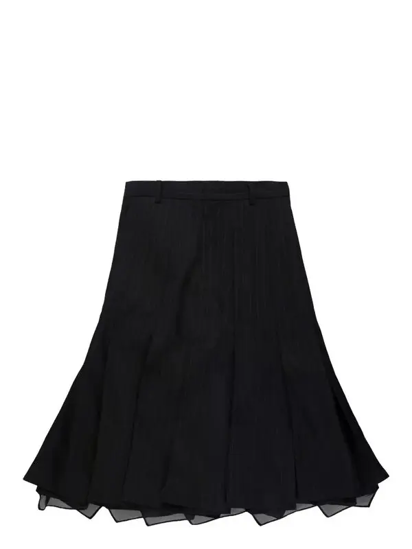 Sacai Pleated Midi Skirt - Black