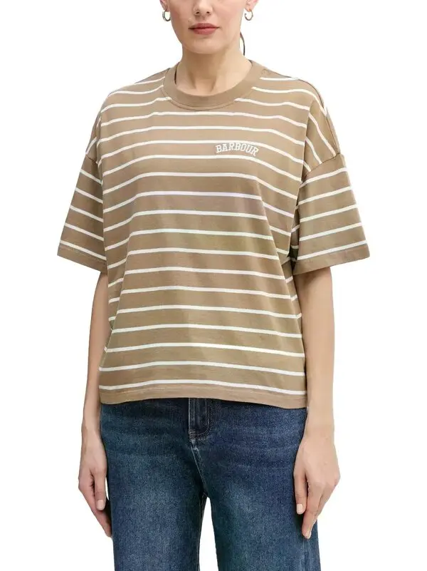 Barbour Striped Logo T-shirt - Neutrals