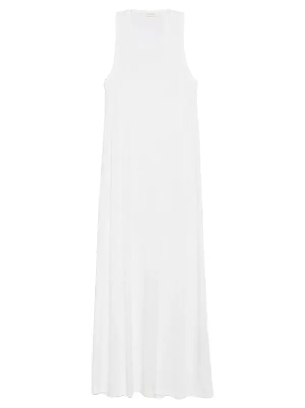 UMIT BENAN Sleeveless Ribbed-knit Maxi Dress - Neutrals