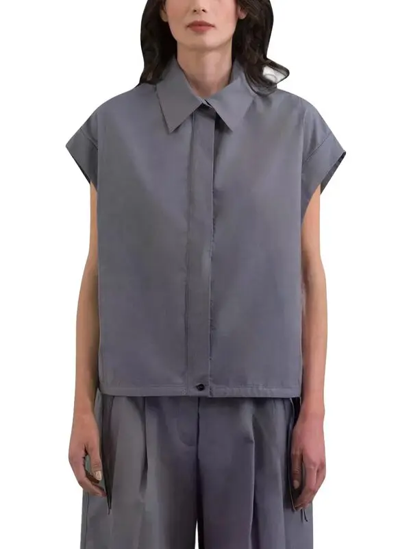MOORER Sleeveless Shirt - Blue