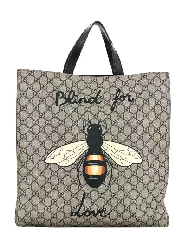 Gucci Convertible Soft Open Printed Gg Coated Canvas Tall Tote Bag - Brown