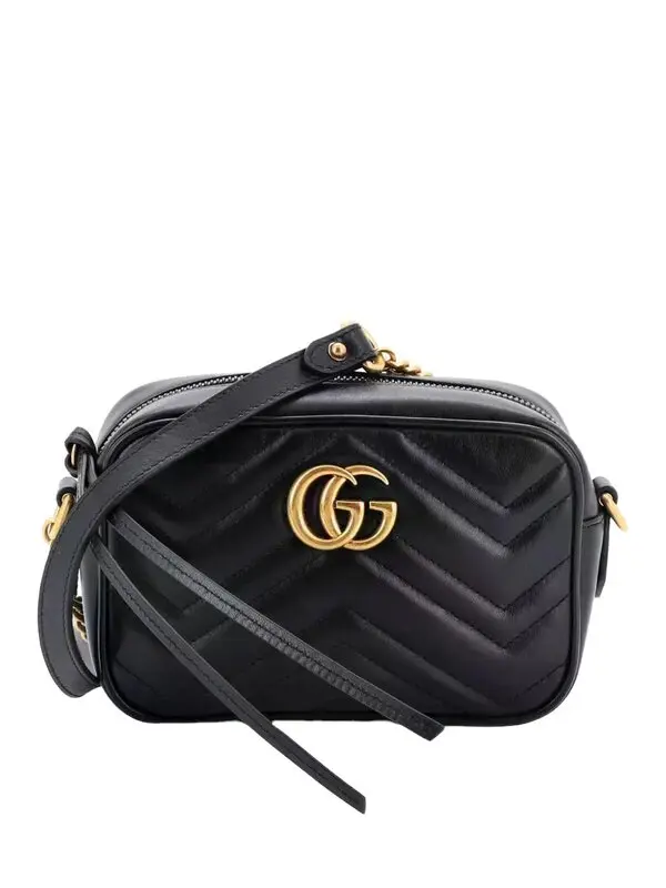 Gucci Matelassé Leather Mini Shoulder Bag - Black