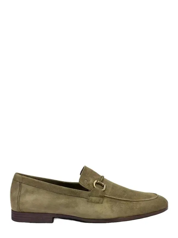 FRAU Suede Loafers With Clasp Detail - Green