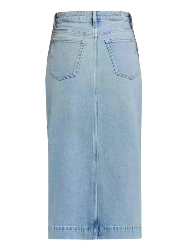 7 For All Mankind Buttoned Midi Skirt - Blue