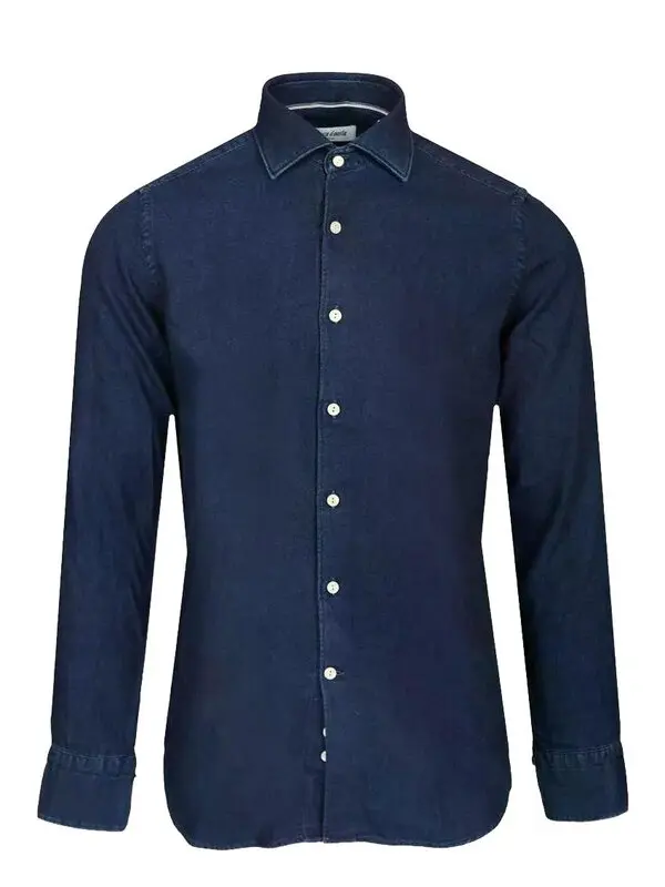 AL DUCA D’AOSTA 1902 Dark-wash Cotton Shirt - Blue