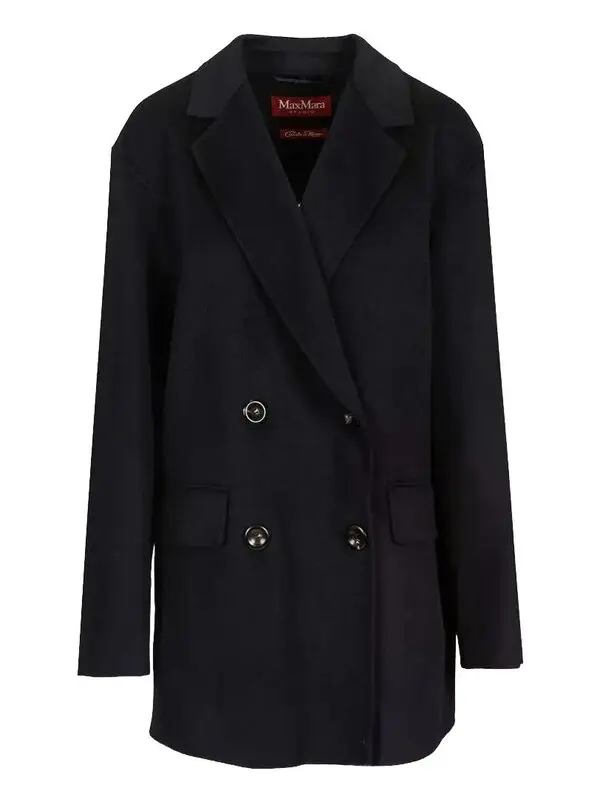 Max Mara Double-breasted Wool Coat - Blue