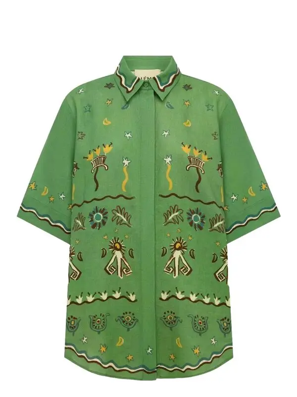 ALEMAIS Graphic Print Shirt - Green