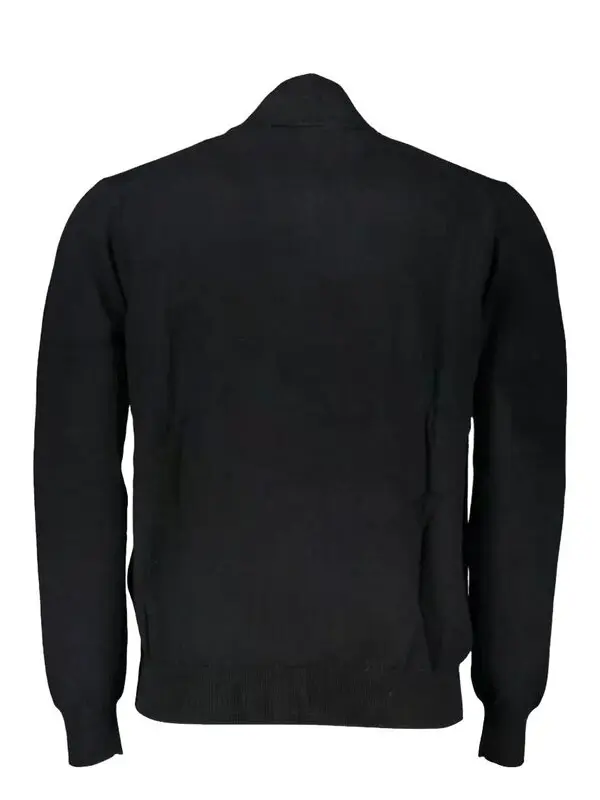 HARMONT & BLAINE Embroidered-logo Half-zip Sweater - Black