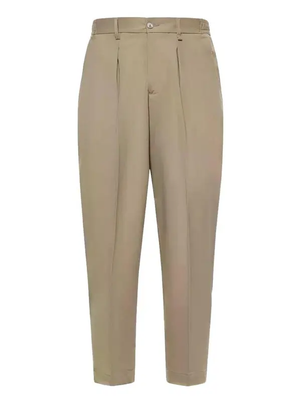 GIULIANO GALIANO Korb Pleated Wool Trousers - Brown