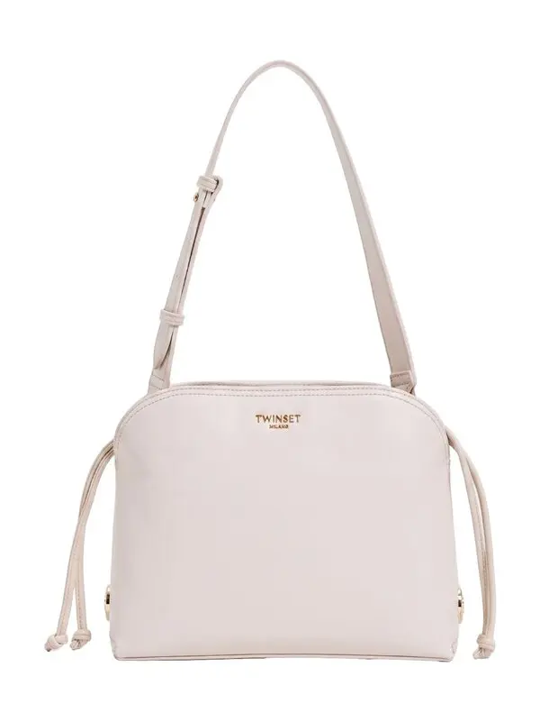 TWINSET Leather Shoulder Bag - Pearl