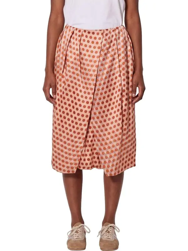 Dries Van Noten Polka Dot Silk Midi Pencil Skirt - Multicolor