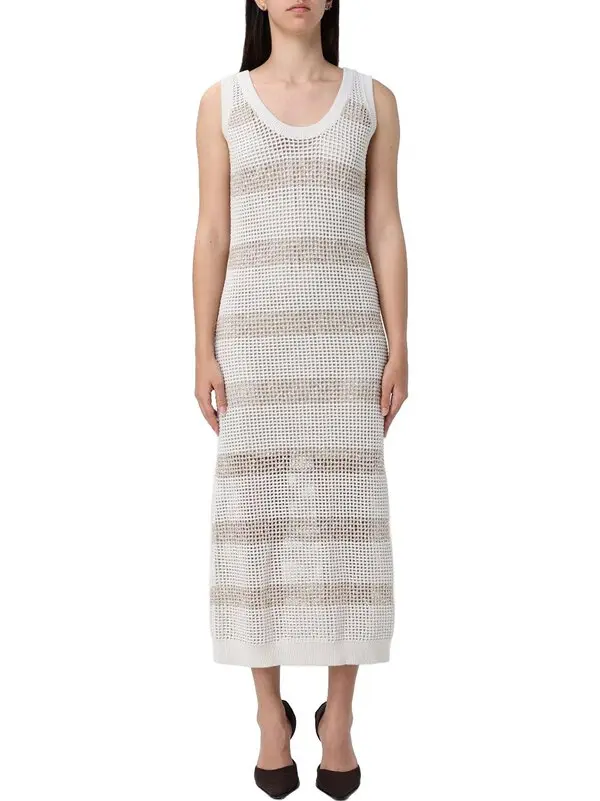Brunello Cucinelli Sleeveless Midi Dress - Beige
