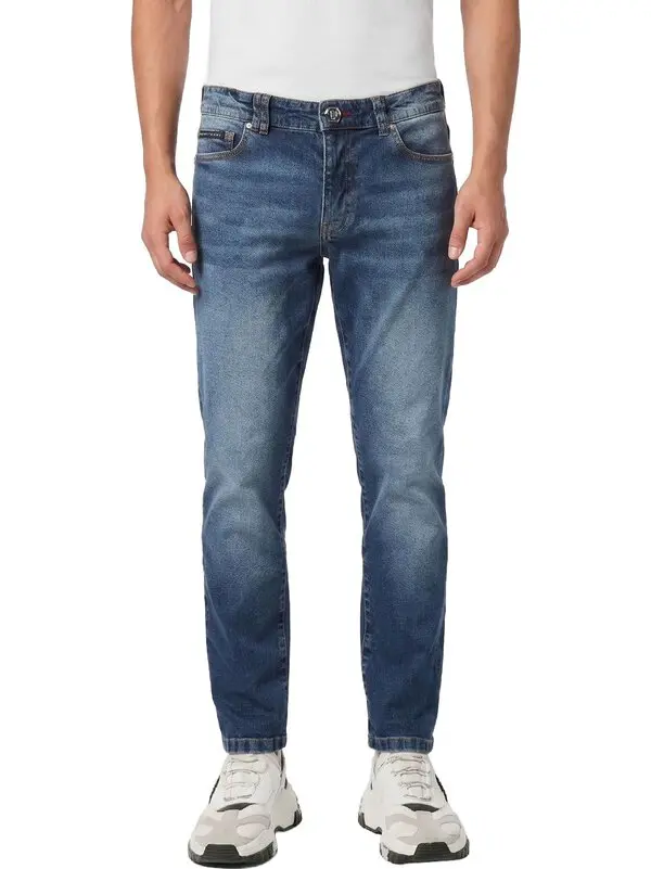 Philipp Plein Skinny Fit Jeans In Stretch - Denim