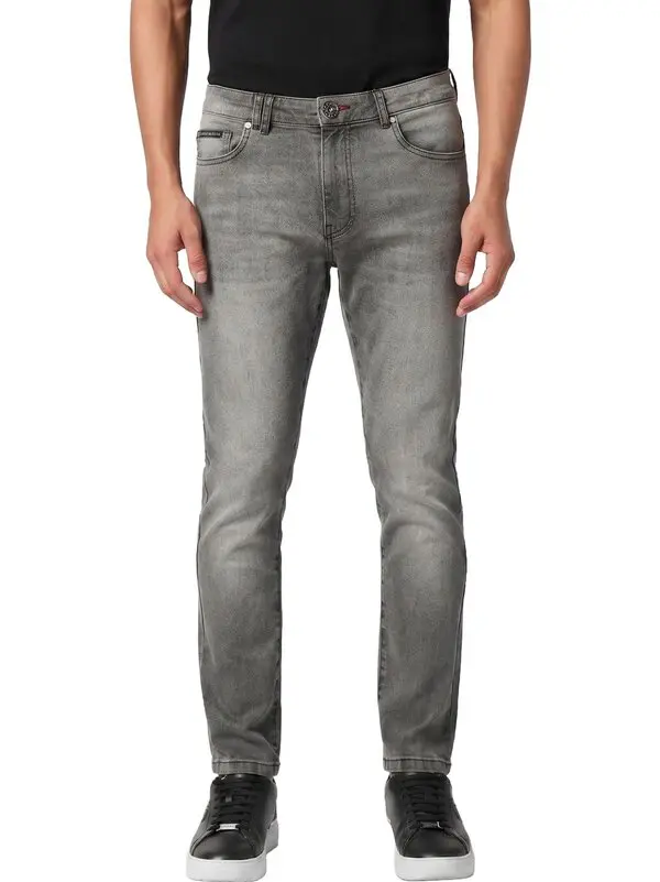 Philipp Plein Skinny Fit Jeans In Stretch - Grey