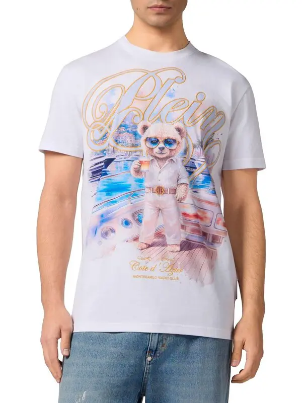 Philipp Plein Printed Cotton T-shirt - White