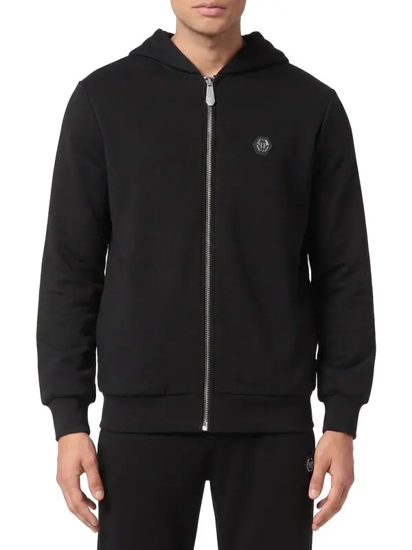 Philipp Plein Embellished Skull Hoodie - Black