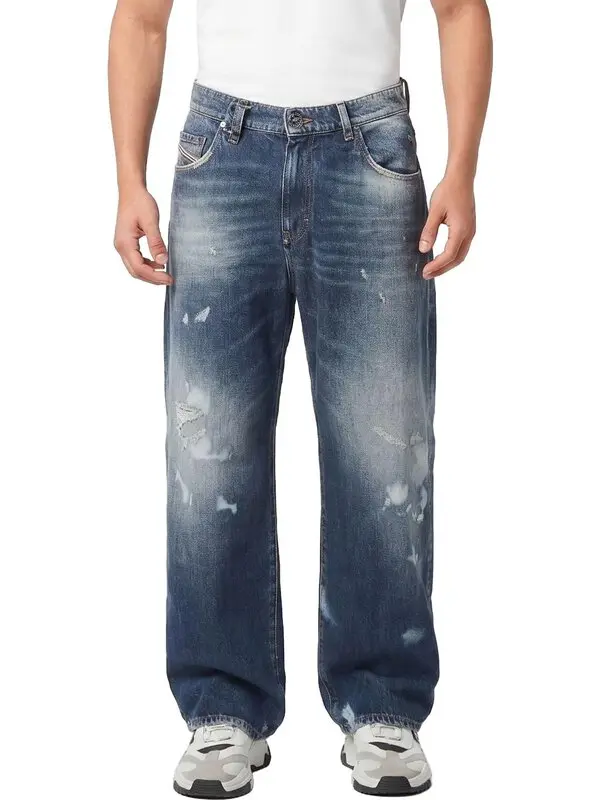 Philipp Plein Wide-leg Distressed Jeans - Denim