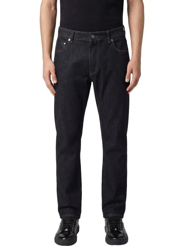 BILLIONAIRE Straight Leg Stretch Denim Jeans - Black