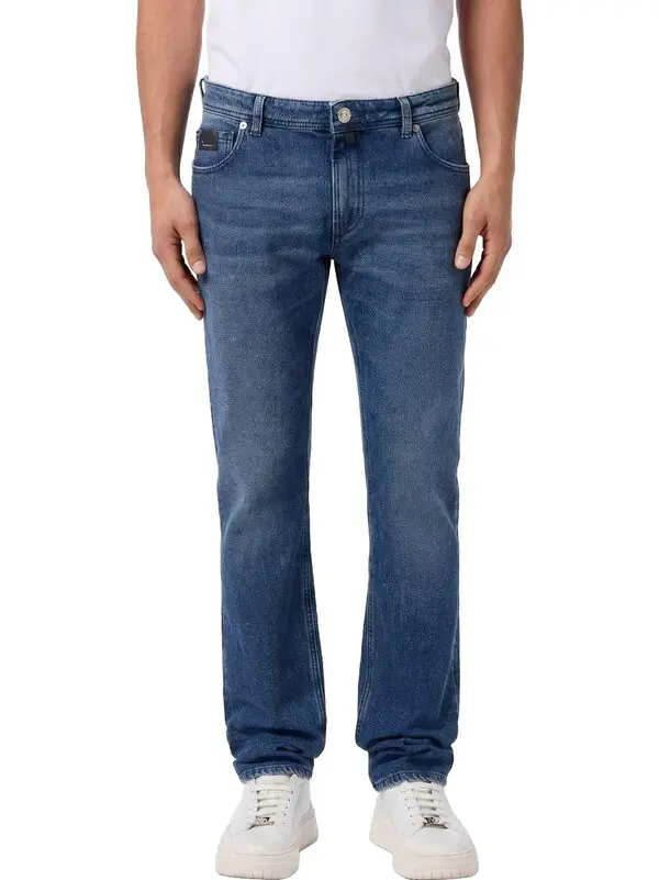 BILLIONAIRE Straight Leg Stretch Denim Jeans - Turquoise