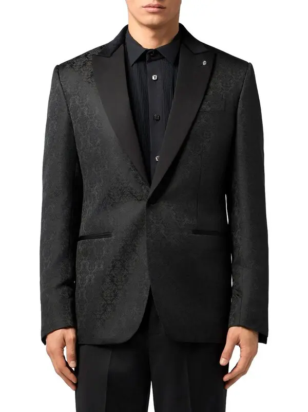 BILLIONAIRE Textured Blazer - Black