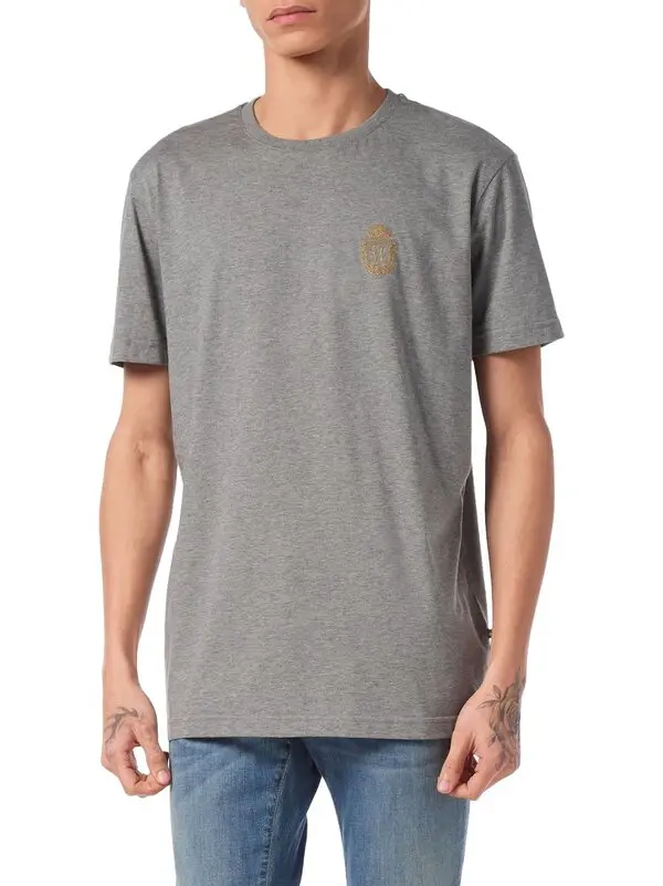 BILLIONAIRE Cotton T-shirt With Emblem - Grey
