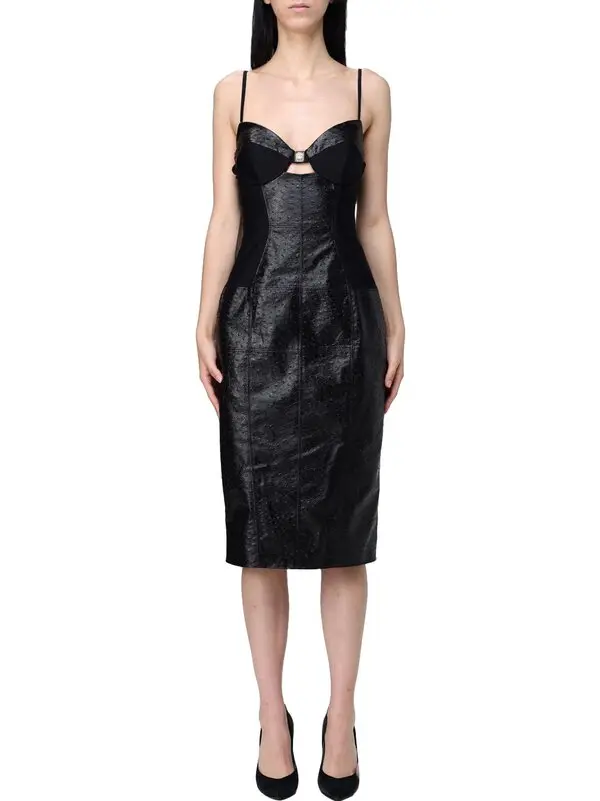 Elisabetta Franchi Textured Sheath Dress - Black