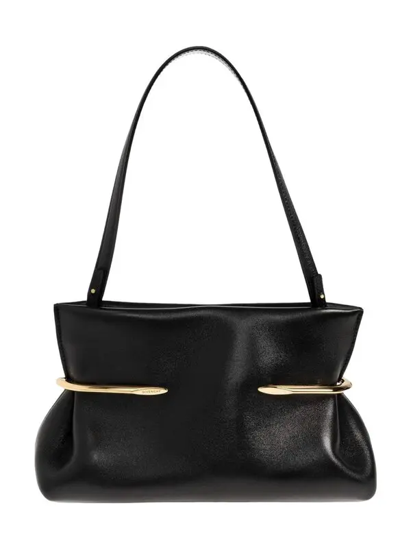 Givenchy Leather Clutch With Gold Tone Detail - Black